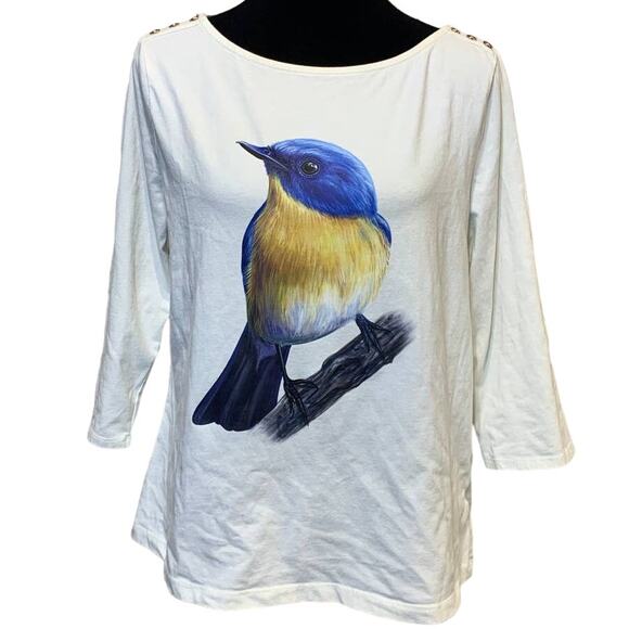 a new day | Tops | Upcycled Hand Printed Xl Yellow Bluebird Ukraine ...